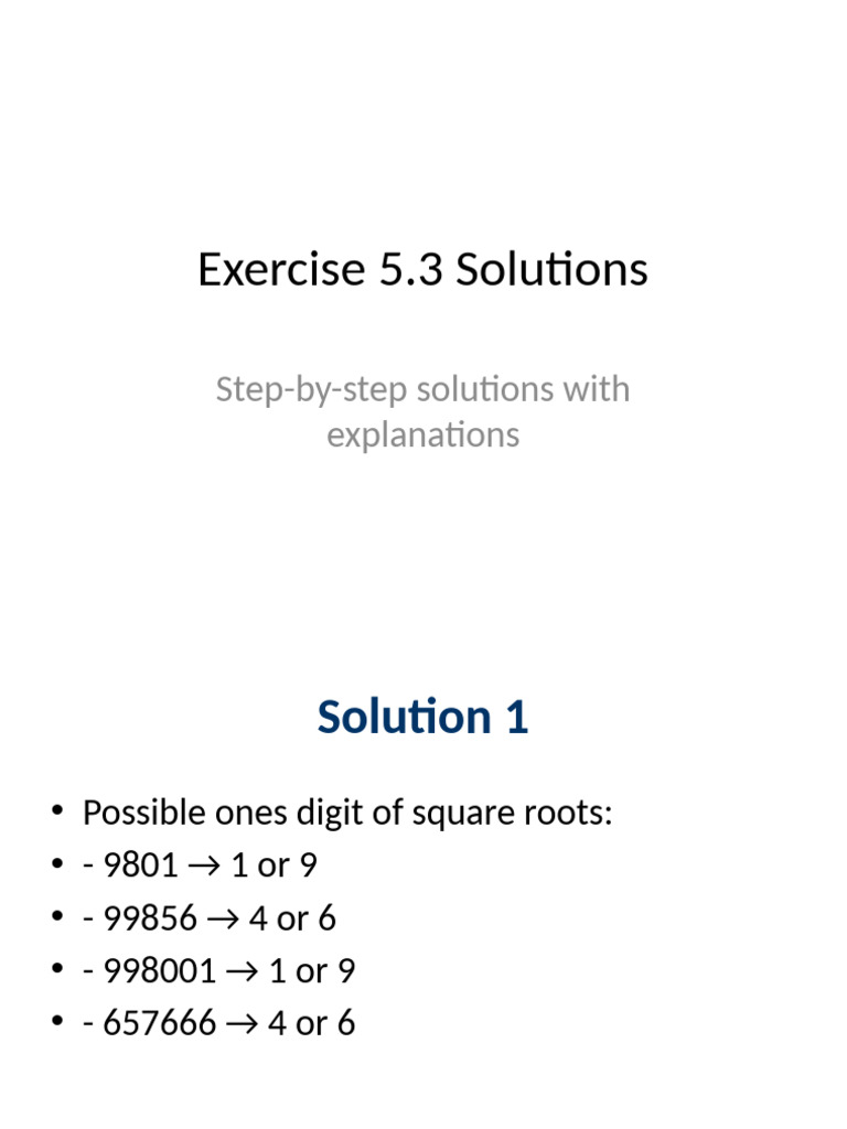 Step By Step Square Root Solutions Pdf