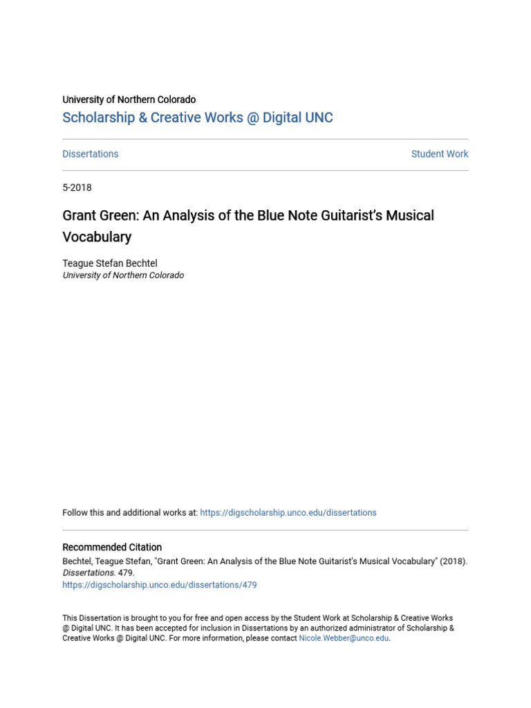 Grant Green_ an Analysis of the Blue Note Guitarist_s Musical Voc | PDF ...