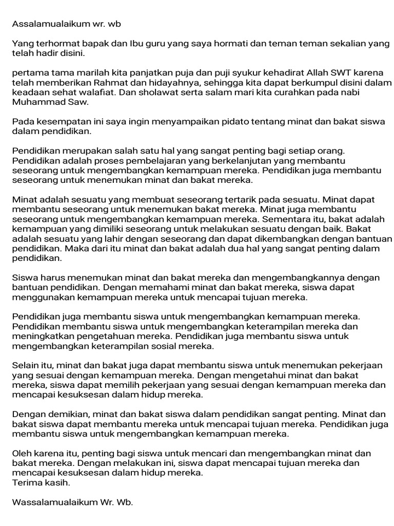 Pentingnya Minat dan Bakat dalam Pendidikan | PDF