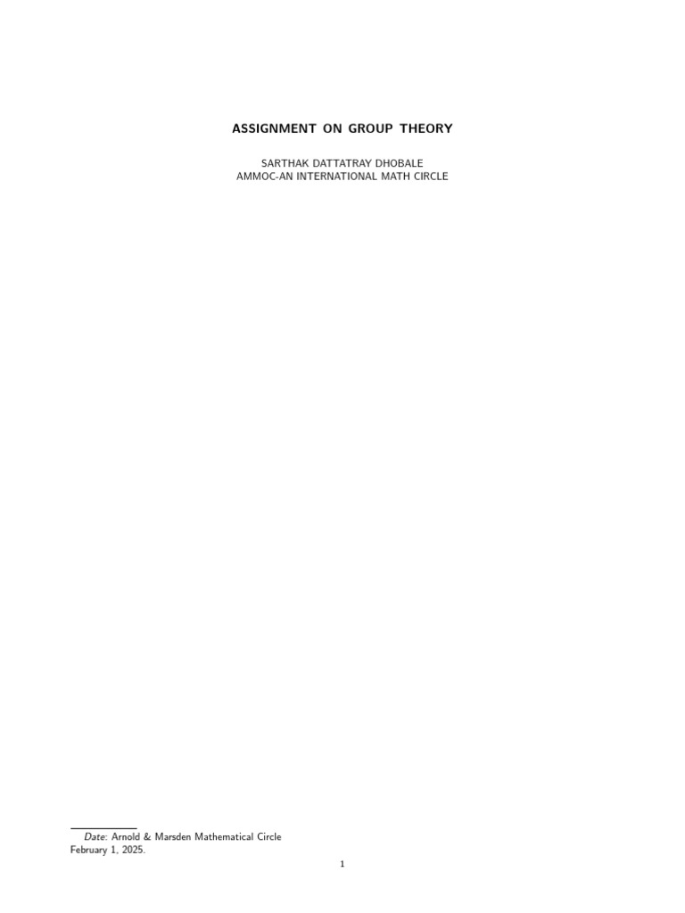 101 Problem on Group Theory | PDF | Group (Mathematics) | Group Theory 101 Problem on Group Theory | PDF | Group (Mathematics) | Group Theory