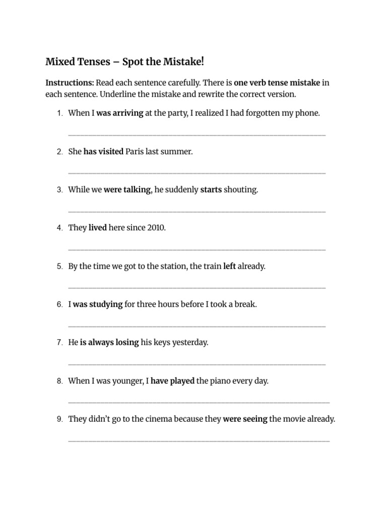 Spot the mistakes | PDF