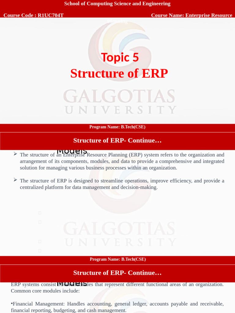 Lecture-5-The Structure of ERP | PDF | Enterprise Resource Planning ...