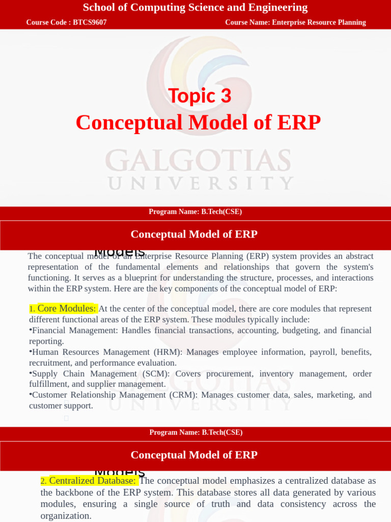 Conceptual Model of ERP Explained | PDF | Enterprise Resource Planning ...