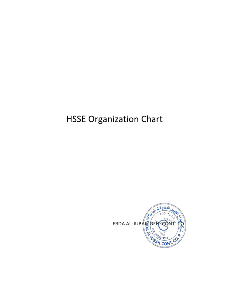 14 Attachment M Subcontractor HSSE Organization Chart | PDF