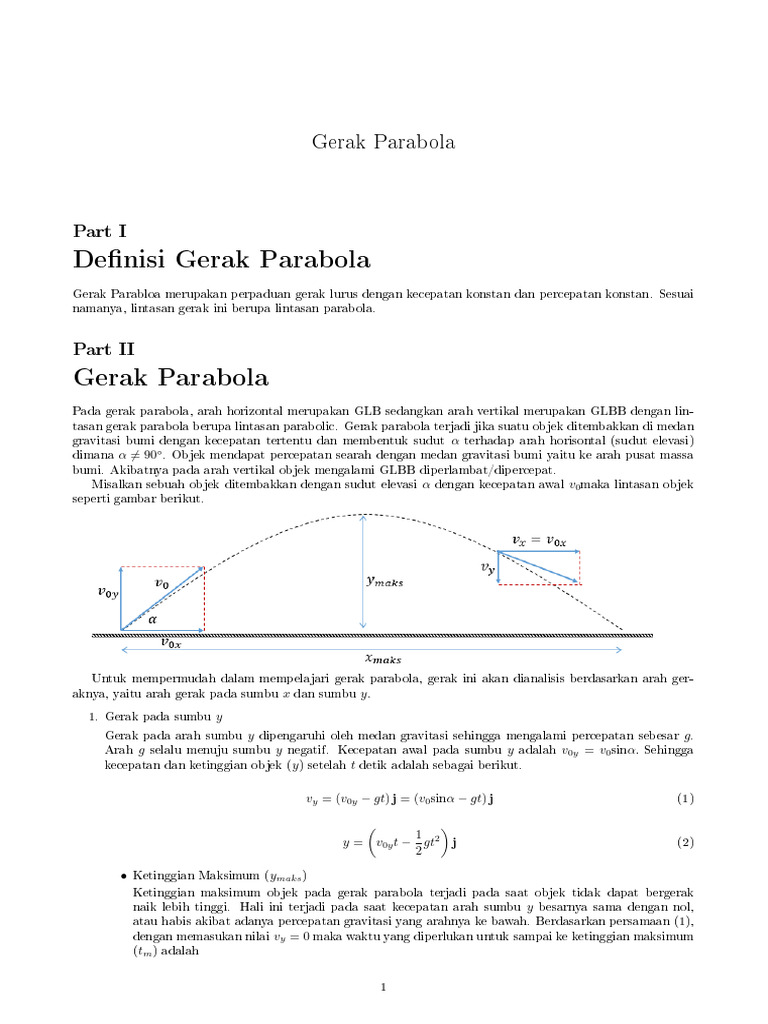 Analisis Gerak Parabola dalam Fisika | PDF