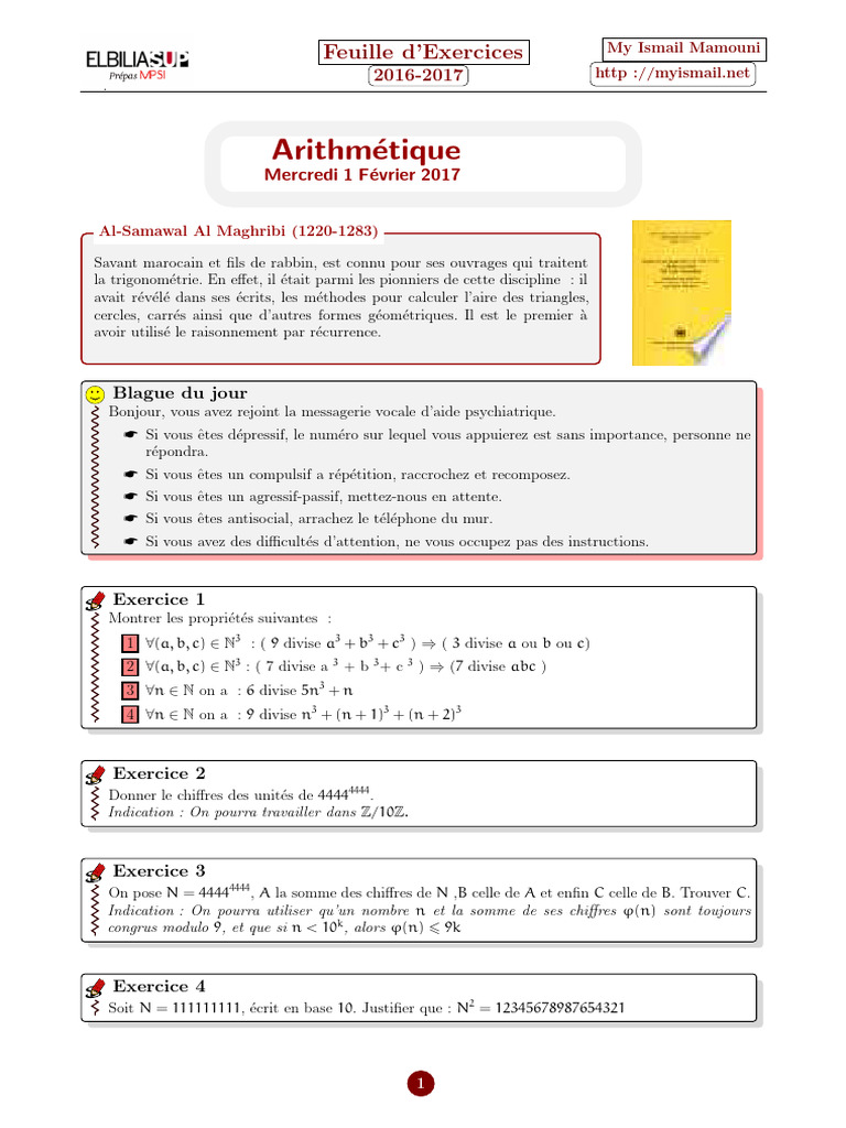 Exercices d'Arithmétique et Cryptographie | PDF | Public-key ...