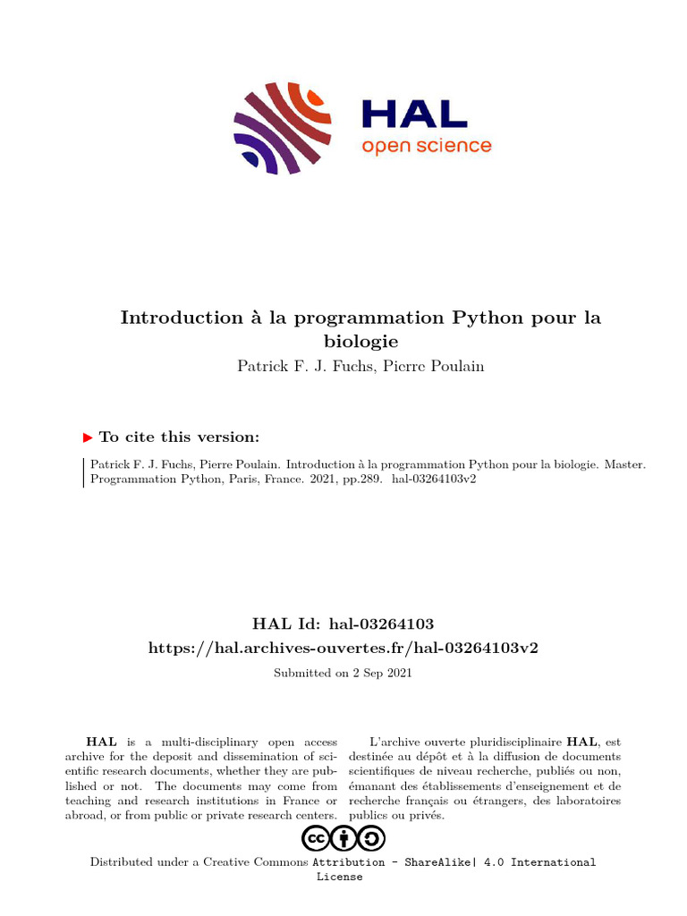 Introduction à Python pour la biologie | PDF | Génie logiciel ...