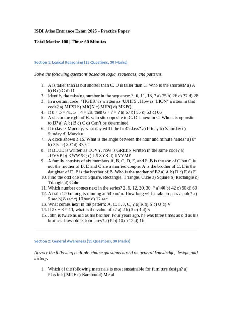 ISDI_Atlas_StudyGuide | PDF | Design