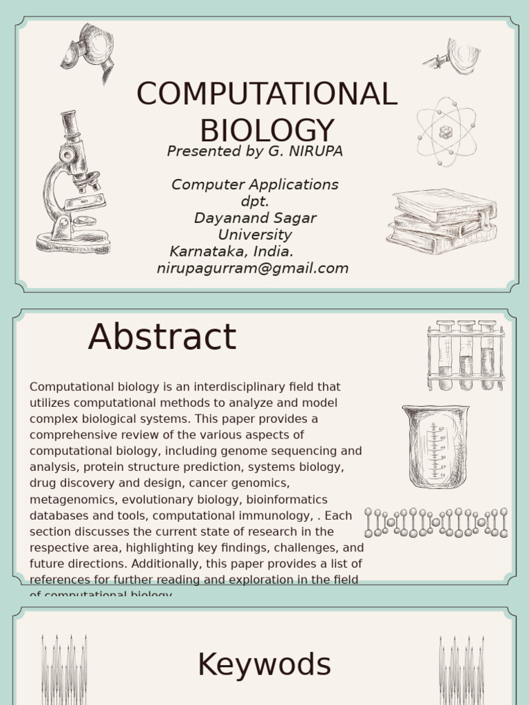 Computational Biology Research Pdf Bioinformatics Computational Biology