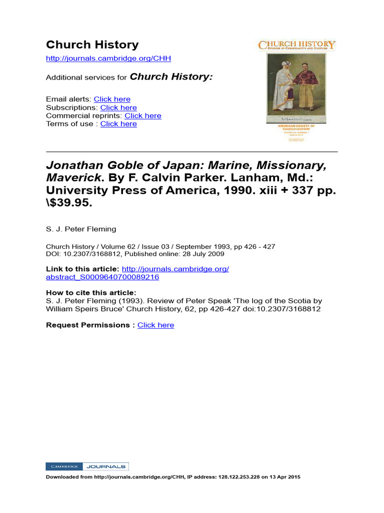 Jonathan Goble of Japan Marine Missionar | PDF | Christian Mission ...