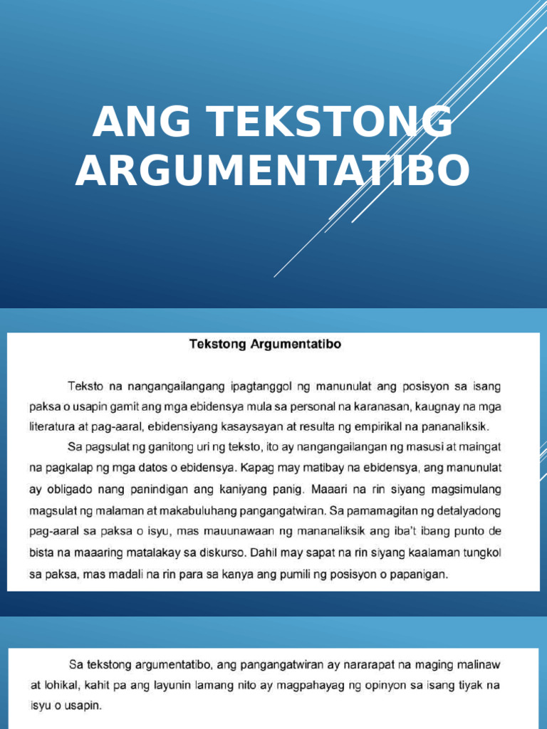 Tekstong Argumentatibo | PDF