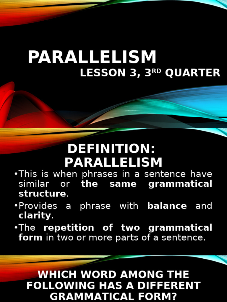 Lesson 3 Parallelism | PDF