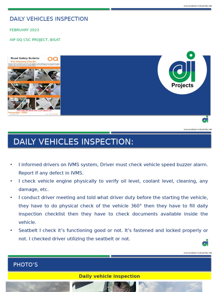 Daily Vehicles Inspection Awareness | PDF