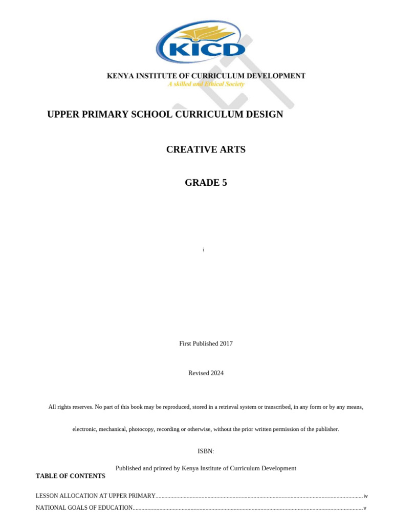 Grade 5 Creative Arts Curriculum Guide | PDF | Learning | Rhythm