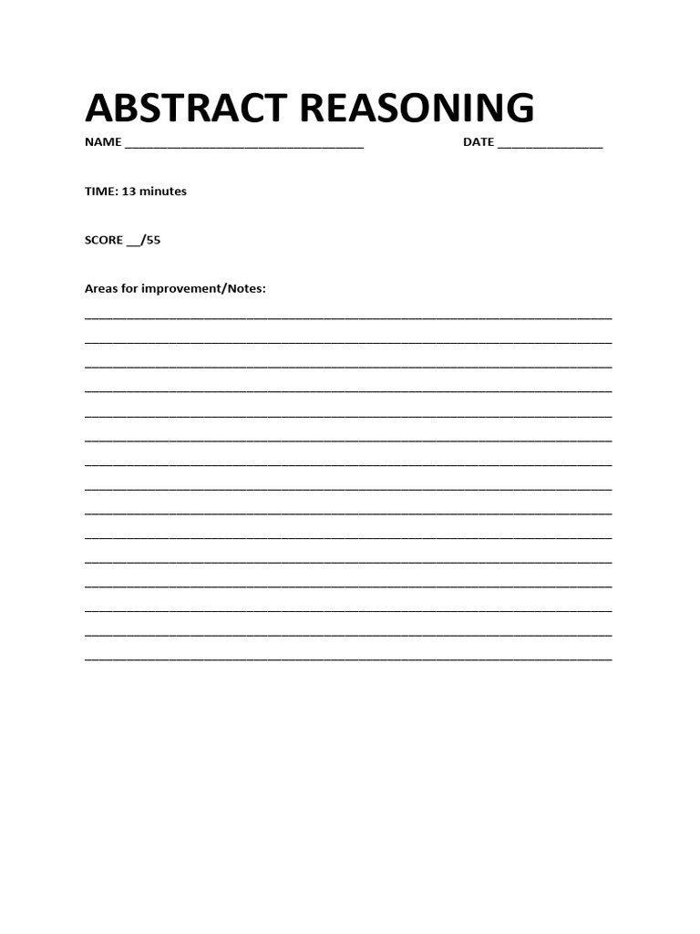 Abstract Reasoning Test Template | PDF