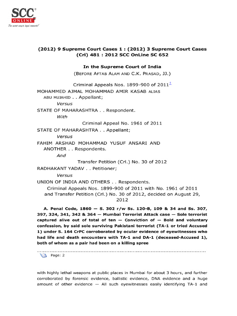 Ajmal Kasab Real Case | PDF | Buildings And Structures | Social ...