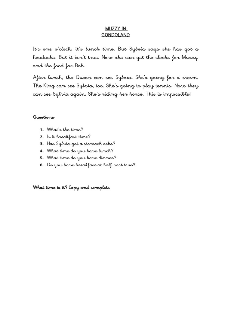 Muzzy in Gondoland Episode 4 Part 2 | PDF