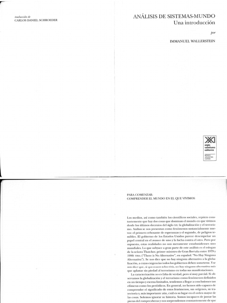Prefacio Wallerstein Analisis de Sistemas-Mundo | PDF