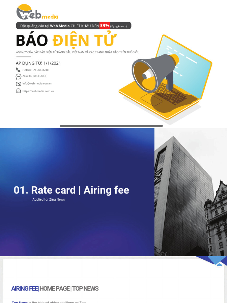 Bao Gia Quang Cao PR Bao Dien Tu Zing Bao Moi | PDF | Computing