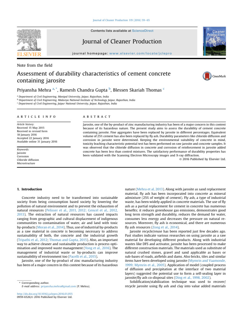 1 s2.0 S0959652616000901 Main | PDF | Concrete | Cement