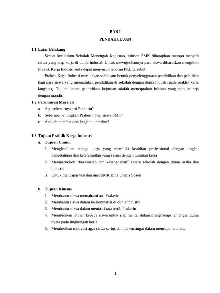Pentingnya Praktik Kerja Industri SMK | PDF