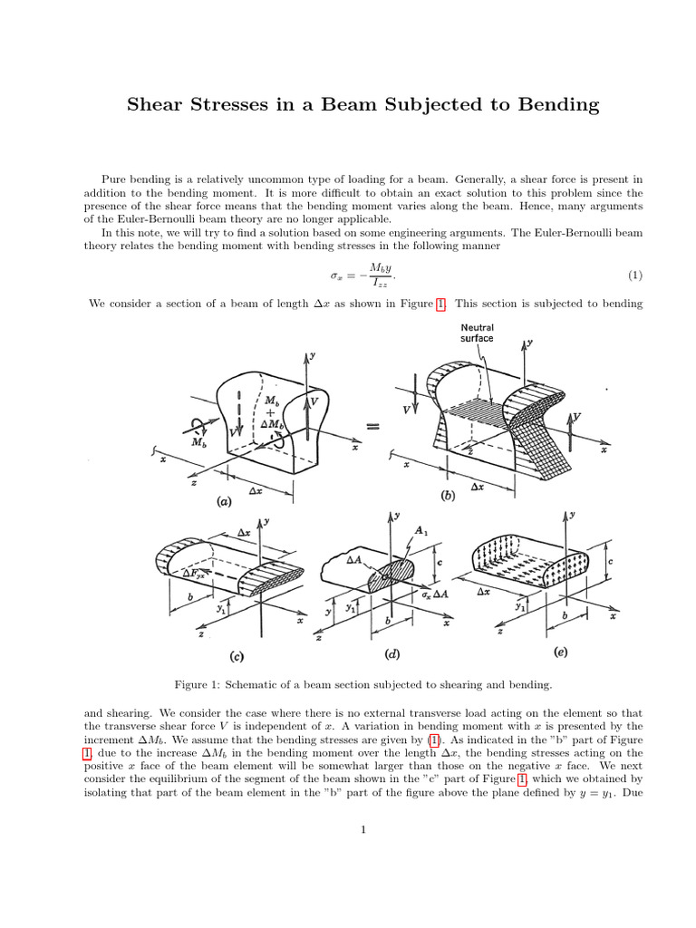 Shear Stresses | PDF | Bending | Beam (Structure)