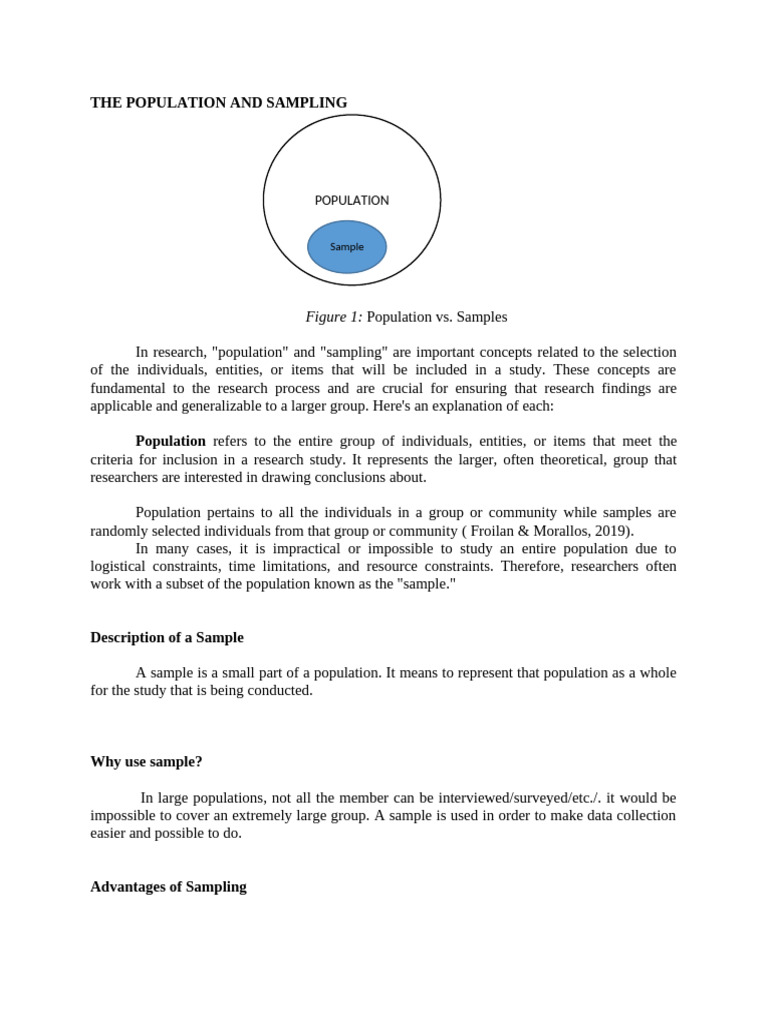 Chapter III Population and Sampling | PDF | Sampling (Statistics) | Sample Size Determination