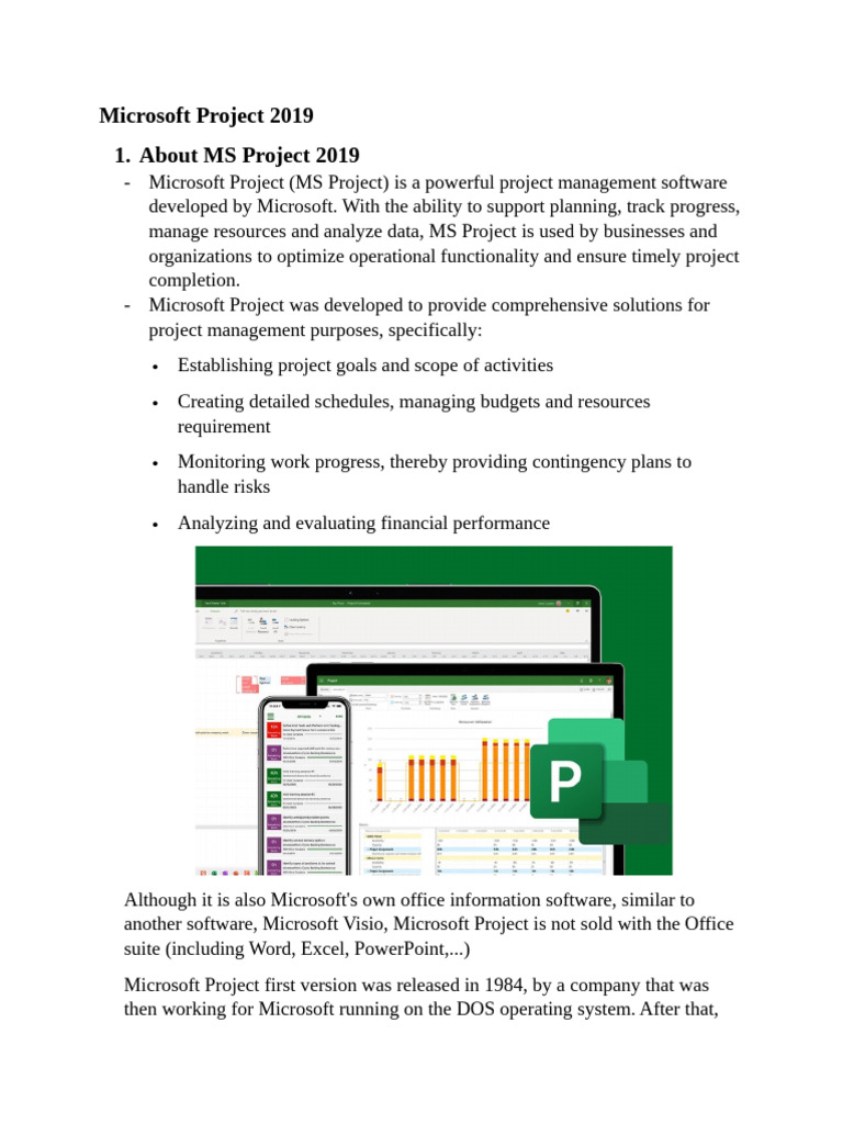 Microsoft Project 2019 Overview and Features | PDF | Project Management ...