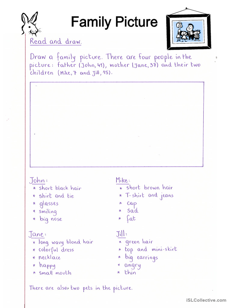 Read and Complete - Draw A Family Picture | PDF