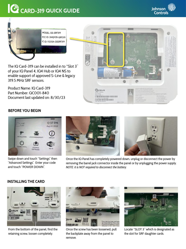 Guia rápido do IQ Card-319 | PDF | Electronics | Manufactured Goods