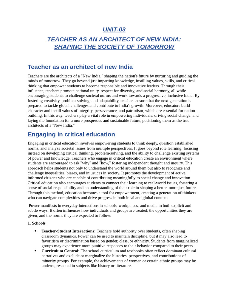 Teacher Society Unit 03 | PDF | Loneliness | Gender