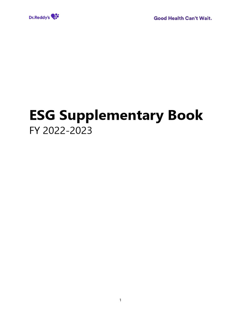 Dr. Reddys ESG Supplementary Book FY 2022-2023 | PDF | Governance ...
