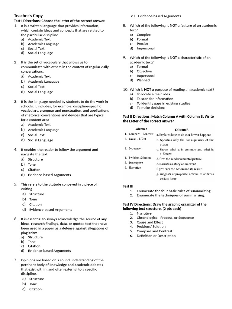 EAPP Q1 EXAM | PDF | Citation | Information