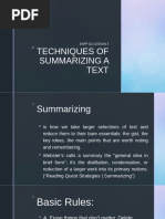 Lesson 3 Techniques in Summarizing Variety of Academic Text | PDF ...