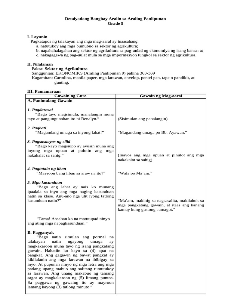 Final Lesson Plan ARPAN 9 - 4th Quarter | PDF
