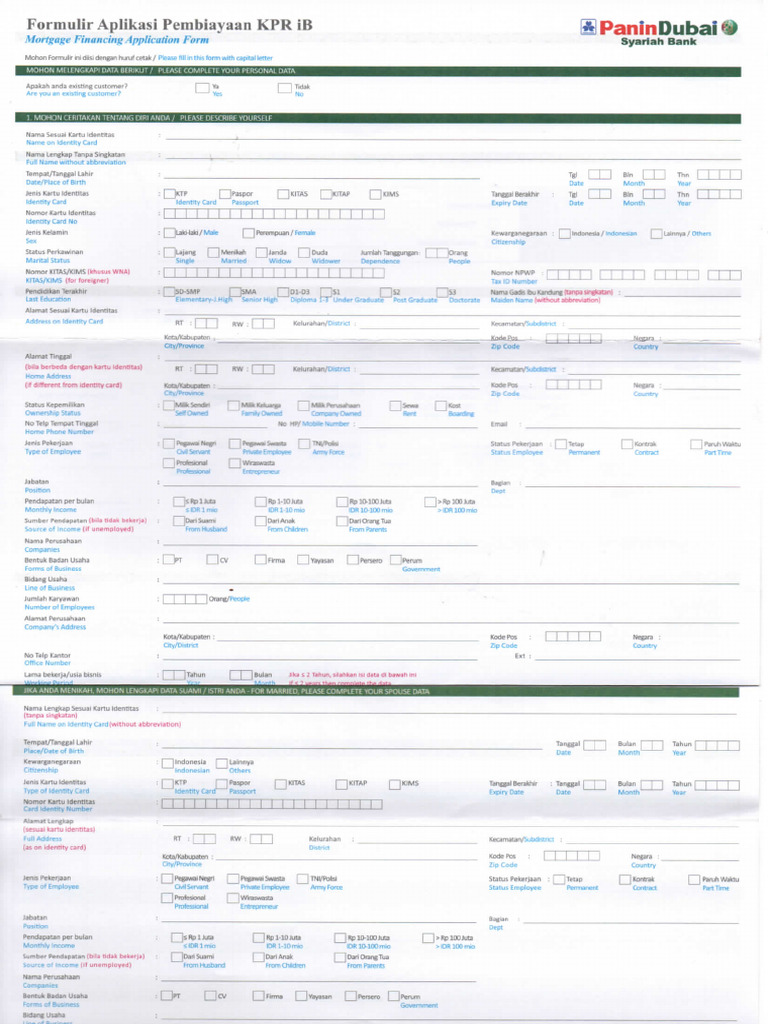 Form Aplikasi 1063 | PDF
