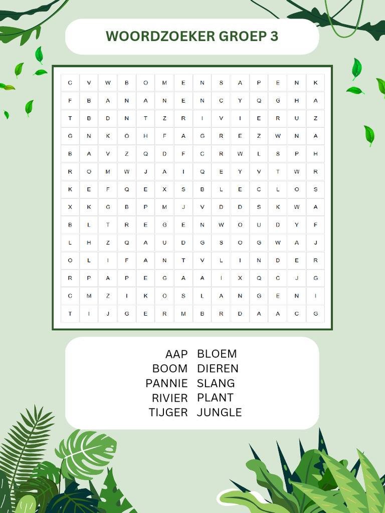 Woordzoeker Groep 3 | PDF