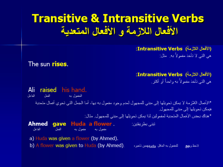Transitive Intransitive Verbs | PDF