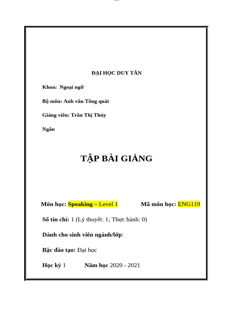 Speaking Level 1: Picture Description | PDF | Stress (Linguistics) | Word
