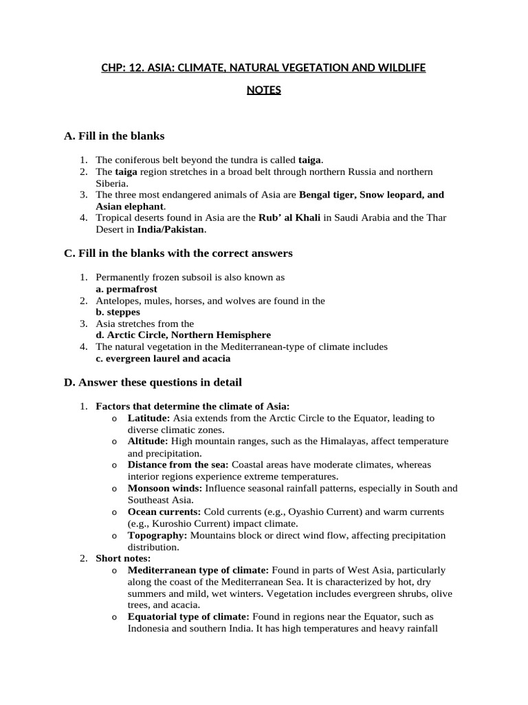 Geogrpahy Term 3 Notes 2 | PDF | Desert | Tropics