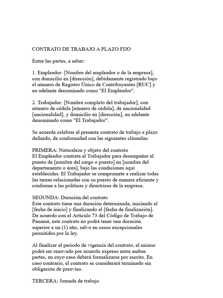 Contrato Definido | PDF | Derecho laboral | Salario