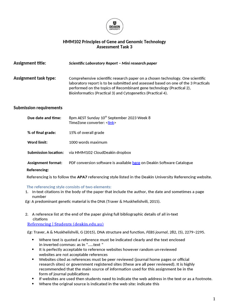 HMM102 Gene Technology Lab Report | PDF | Academic Publishing | Experiment