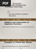 Algebraic Fractions Practice Questions - Corbettmaths | PDF