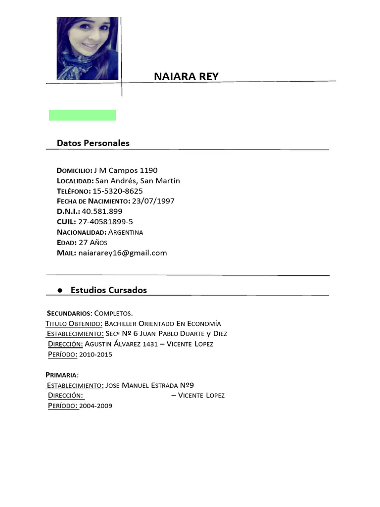 Naiara Rey Curriculum | PDF