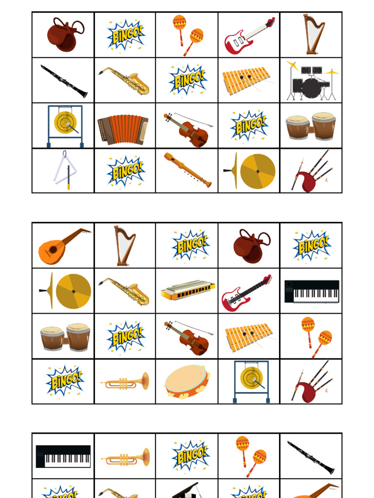 Bingo de Instrumentos Musicales | PDF