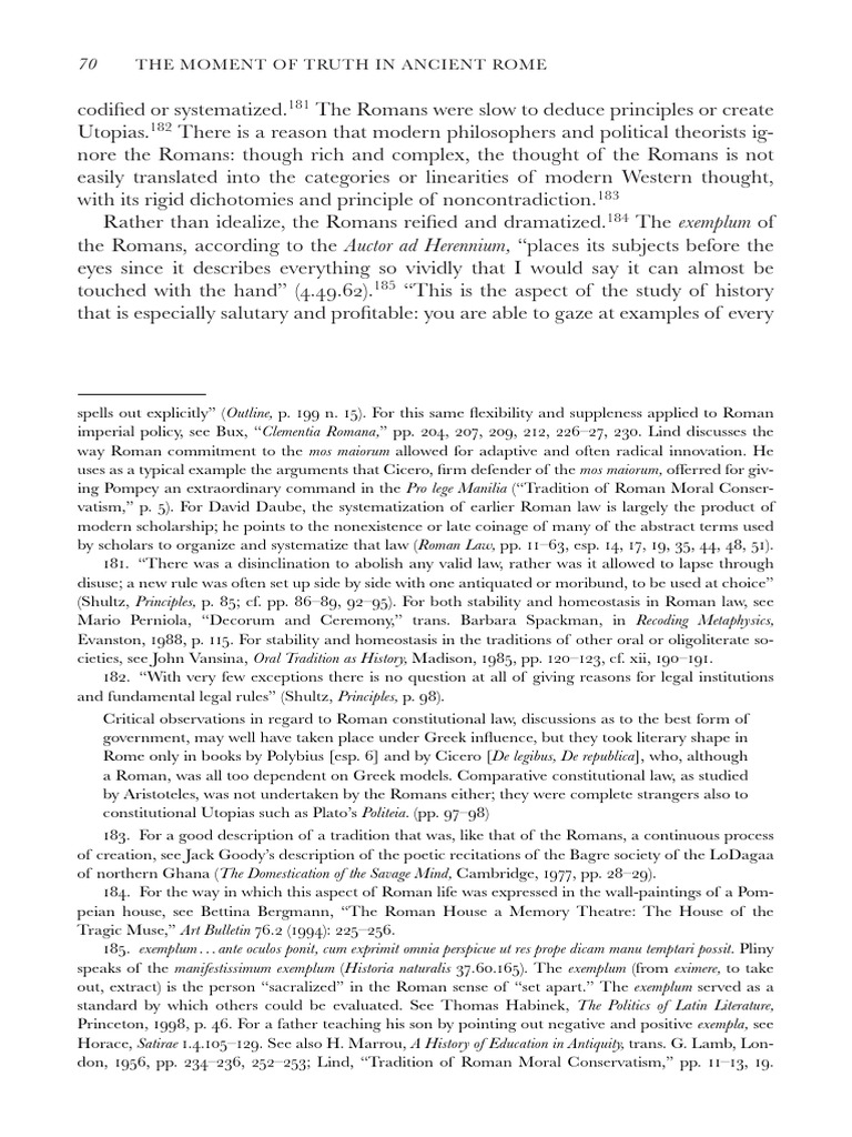 Exemplum Auctor Ad Herennium,: The Moment of Truth in Ancient Rome ...