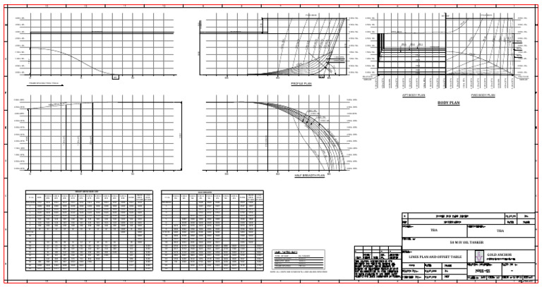 Ship Offset Table and Lines Plan | PDF