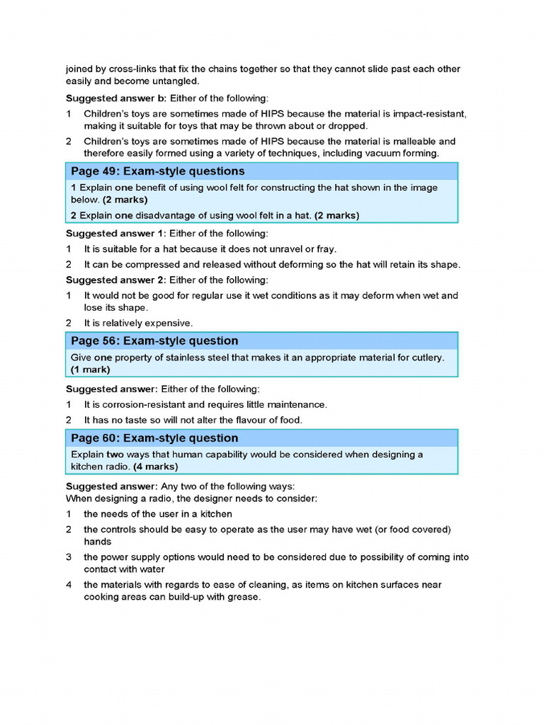 Gcse 9 1 Design Technology Student Book Answers - Page - 07 | PDF