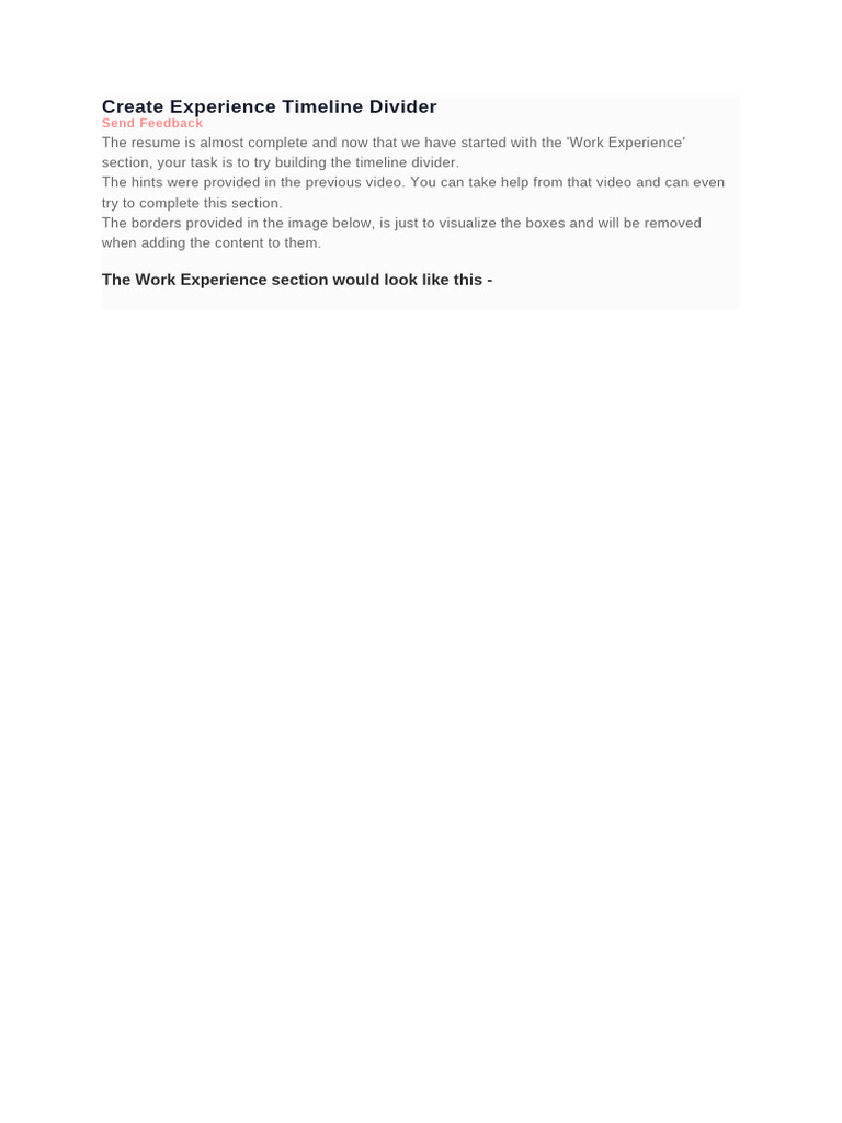 Work Experience Timeline Guide | PDF