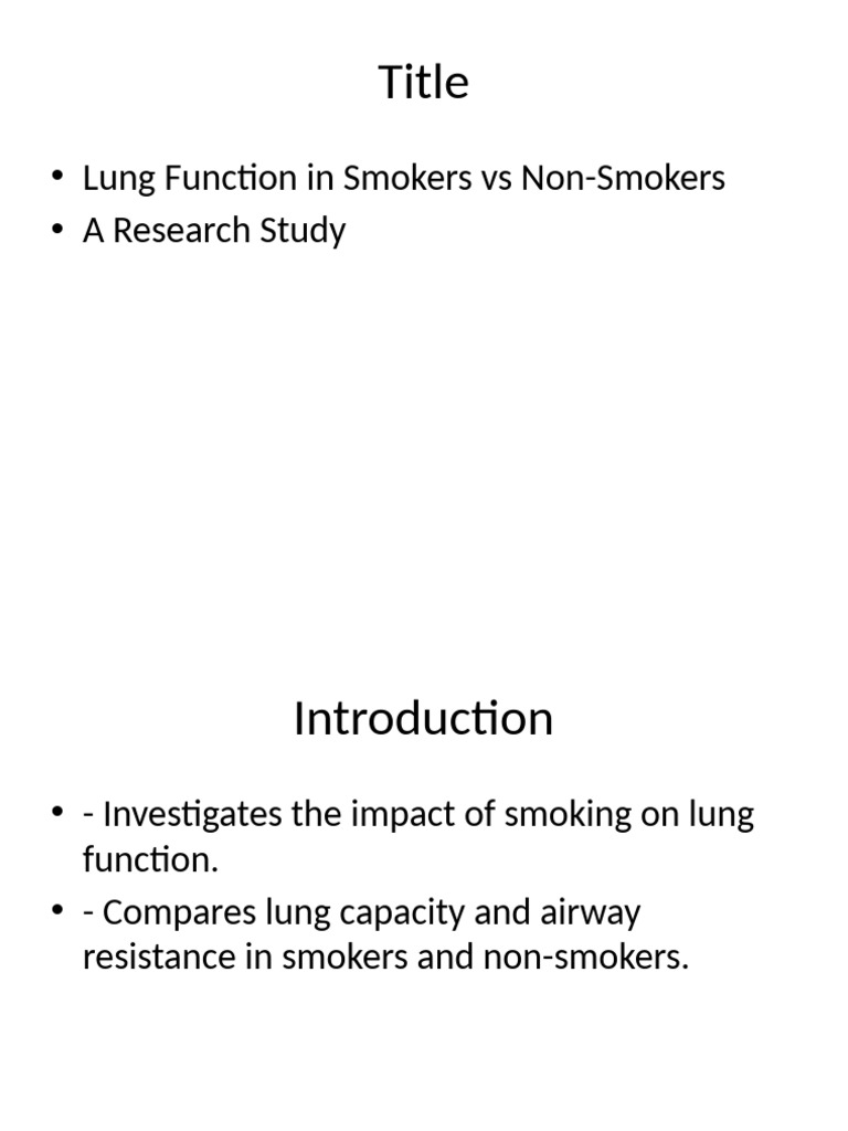 Lung Function Smokers Vs NonSmokers | PDF